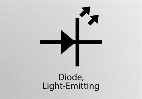 Premium Vector Diode Light Emitting Engineering Symbol Vector Symbol
