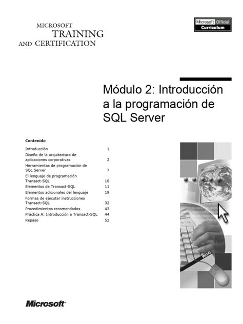 Módulo 2: Introducción A La Programación de SQL Server: Contenido | PDF | Servidor SQL de ...