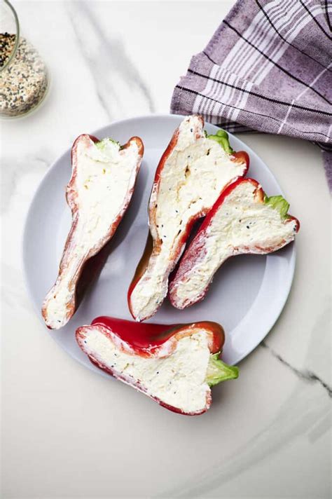 Everything Cream Cheese Stuffed Peppers Ambitious Foodie