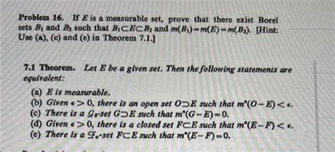 Problem 16 If E Is A Measurable Set Prove That