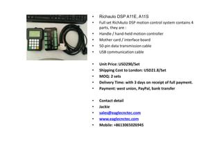 Cnc Router Richauto Dsp Controller A PPT