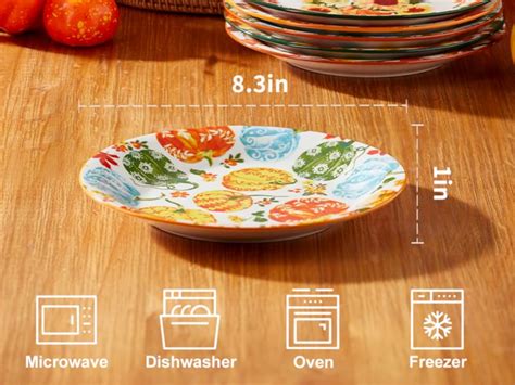 Metahom Thanksgiving Salad Plates 8 Inch Ceramic Dessert