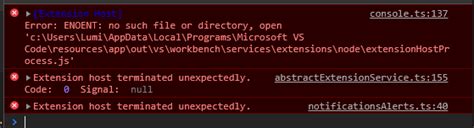 Extension Host Terminated Unexpectedly Error After Installation · Issue 94973 · Microsoft