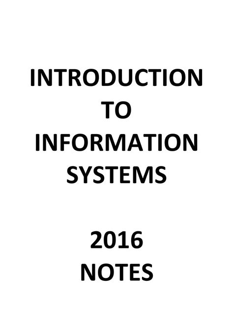 introduction to information systems exam notes 31266 introduction