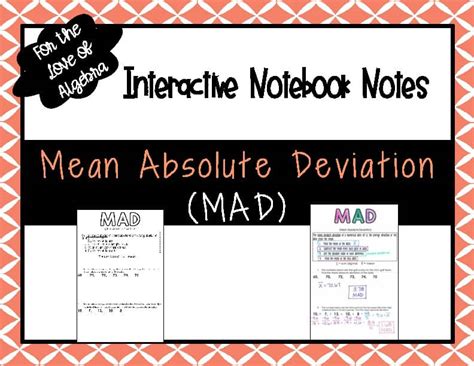 Mean Absolute Deviation Mad Gse Algebra 1 By For The Love Of Algebra