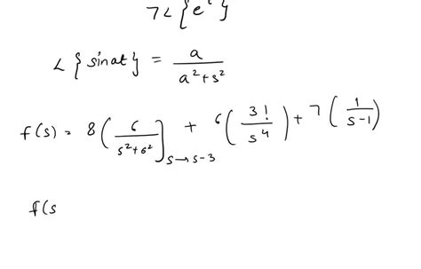 Solved Find The Laplace Transform Of The Following Functions F T 8e 3t 6t 2 6t 7 F S