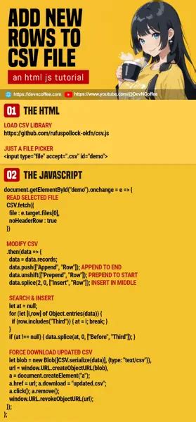 Append Prepend Insert To Csv In Javascript In The Browser Dev Coffee