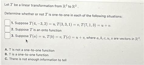 Solved Let T Be A Linear Transformation From R3 To R³