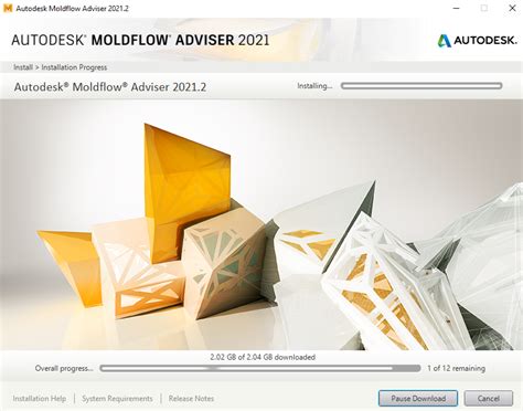 moldflow 2021 installation stuck during progress
