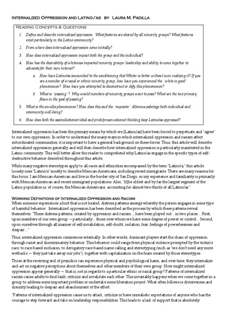 Pdf Internalized Oppression And Latino Dokumen Tips