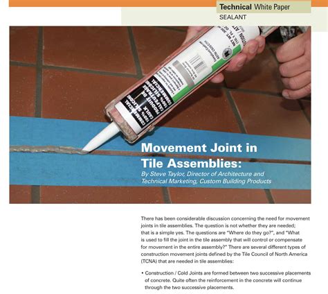 Movement Joints In Tile Assemblies Construction Files Movement Joints In Tile Assemblies Construction Files