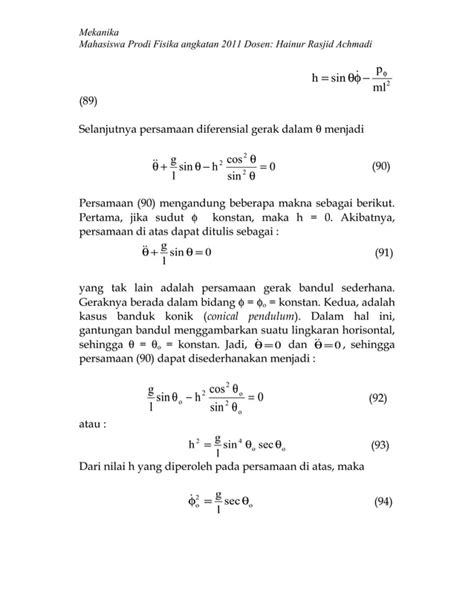 Persamaan Lagrange Dan Hamilton Doc Persamaan Lagrange Dan Hamilton Doc