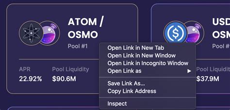 Open Link In New Tab Open Pools In New Tab · Issue 795 · Osmosis