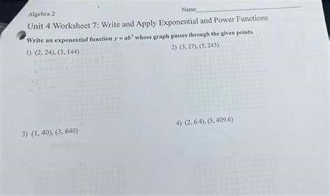 Solution Key Features Of Graphing Exponential Functions Worsheet Worksheets Library