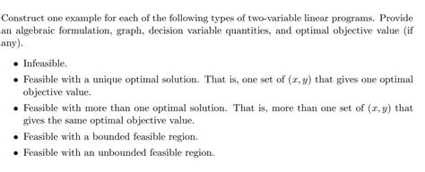 Solved Construct One Example For Each Of The Following Types Chegg Com