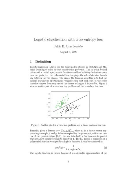 logistic classification with cross entropy loss juli an d arias londo