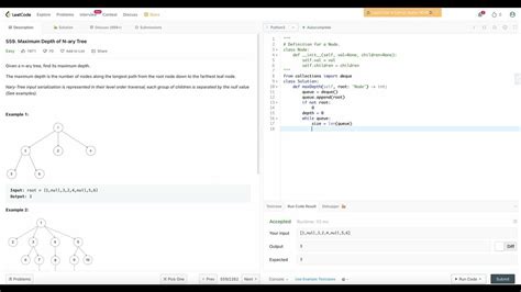 Maximum Depth Of N Ary Tree Leetcode Problem Youtube