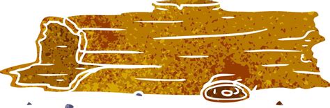 Retro Cartoon Doodle Of A Tree Log 10641479 Vector Art At Vecteezy
