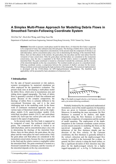 pdf a simplex multi phase approach for modelling debris flows in