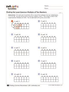 Finding The Least Common Multiple Of Two Numbers LCD 1 Finding The Least Common Multiple Of