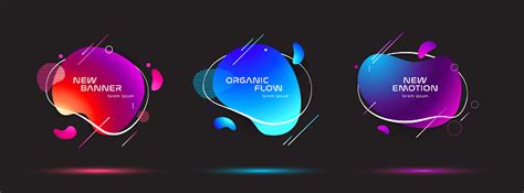 액체 색 추상적인 기하학적 도형의 집합입니다 최소한의 배너 로고 사회 게시물에 대 한 유체 그라데이션 요소 미래 지향적인 세련 된 동적 요소입니다 추상적인 배경입니다