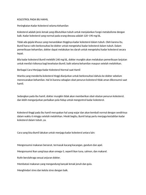 Kolestrol Pada Ibu Hamil Pdf