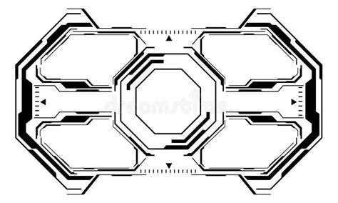 Hud Sci Fi Hexagon Interface Screen View White Geometric Design Virtual