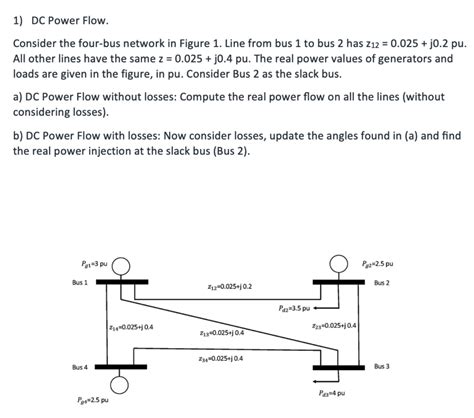 solved 1 dc power flow consider the four bus network in