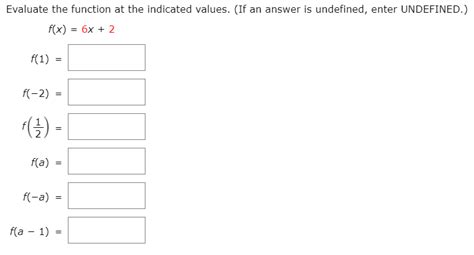 solved evaluate the function at the indicated values if an