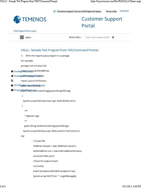Callj Sample Test Program From Tafj Command Prompt Pdf