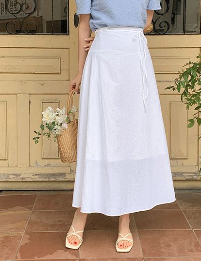 스트랩스커트 Tsk0647 마로나 리본 플레어 롱 스커트홀스커트플레어스커트스트랩스커트a라인스커트리본스커트데이트룩휴양지룩 에이블리