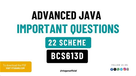 Bcs613d Advanced Java Important Questions Vtu 22 Scheme Vtu Important Questions Vtu Guru