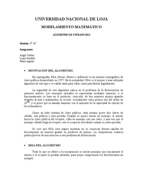 Algoritmo De Cifrado Rsa Descargar Gratis Pdf Comunicaciones Militares Guerra Cibernética