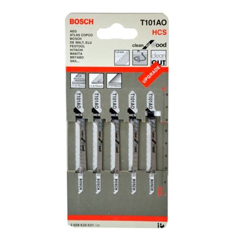 Пилки для лобзика Bosch T101AO HCS по дереву ( 5 шт.) купить в магазине ...