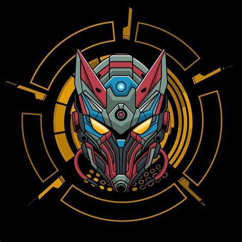 Illustration Detailed Robot Head Design Logo Robot 51071229 Vector Art