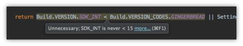 Android Unnecessary SDK INT Is Always 21 While My MinSdkVersion Is 16 Stack Overflow