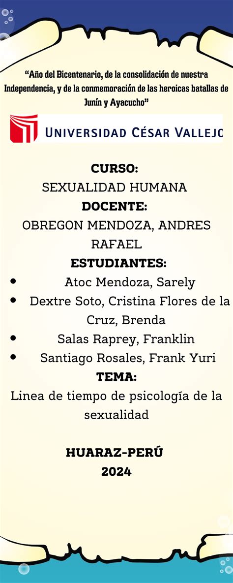 Linea De Tiempo De Psicología De La Sexualidad “año Del Bicentenario
