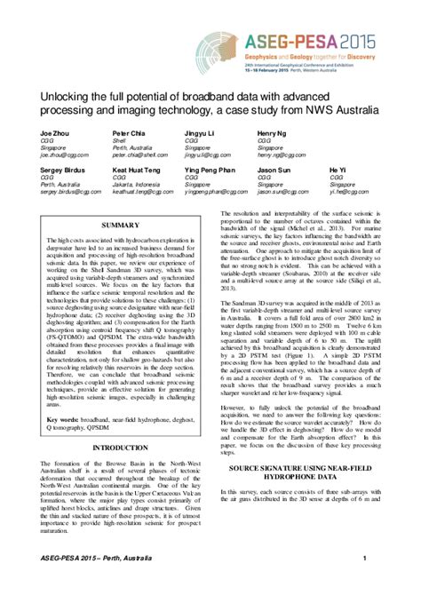Pdf Unlocking The Full Potential Of Broadband Data With Advanced Processing And Imaging