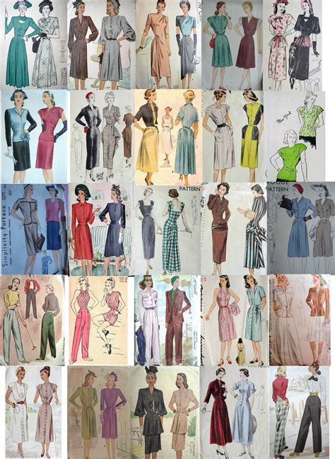 Forties Fashions 1940s Fashion Designs For Sewing Patterns