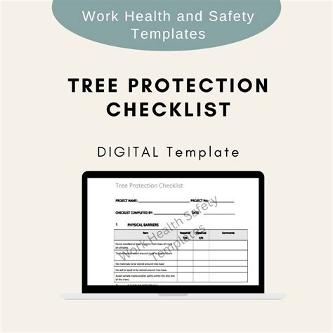 Tree Protection Checklist Template Construction Workplace WHS Compliance Health Safety Site