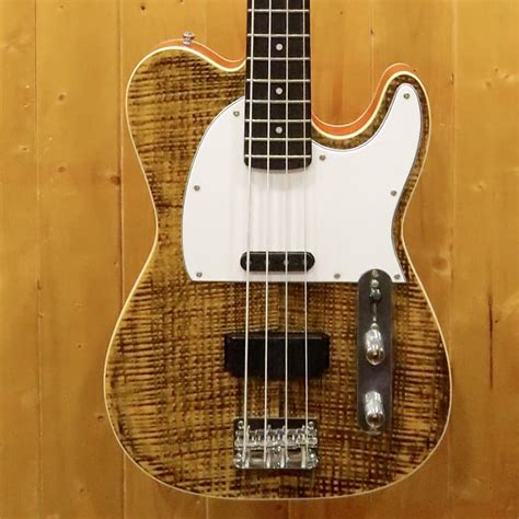 Aio Tb4 4 String Telecaster Bass Tiger Amber W Gig Bag Reverb