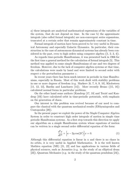 Solution Integrals Of Motion In Time Periodic Hamiltonian Systems The