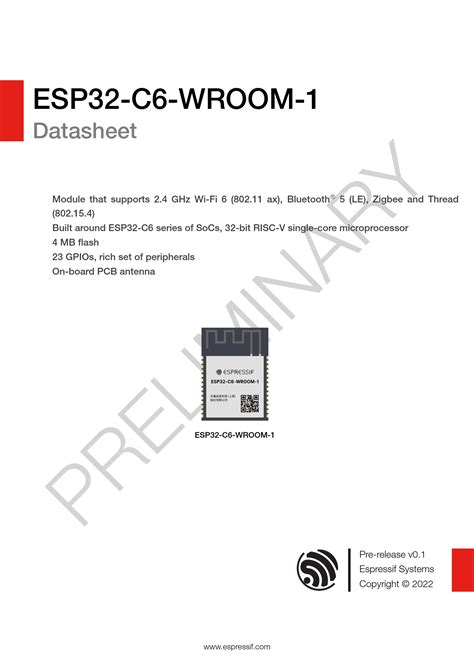 Espressif Systems Shanghai Co L T D Esp32 C6 Wroom 1