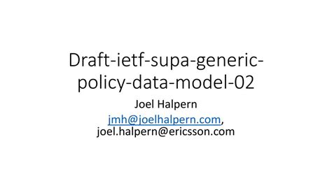 Draft Ietf Supa Generic Policy Data Model Ppt Download
