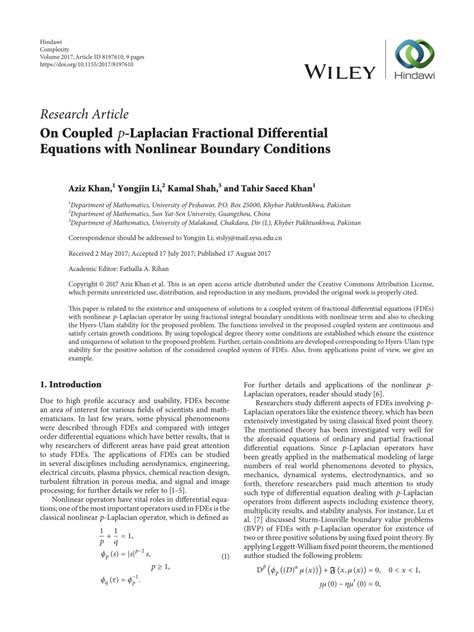 Pdf On Existence Of Solutions For Fractional Differential Equations