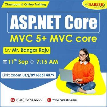Attend Free Demo On ASP Net MVC MVC Core By Mr Bangar Raju Online Training Classroom