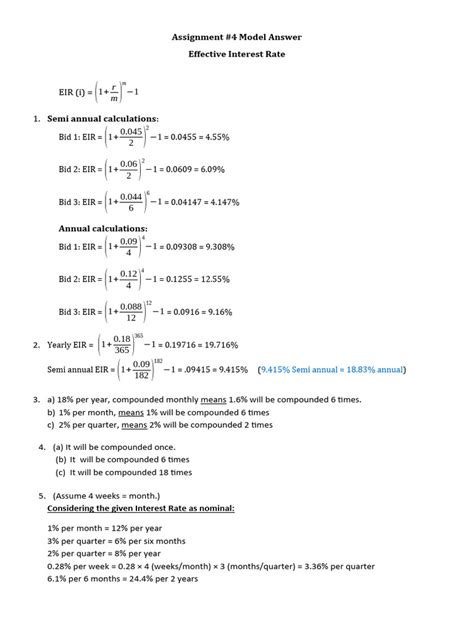 Eng Econ Assign4 Model Answer Pdf