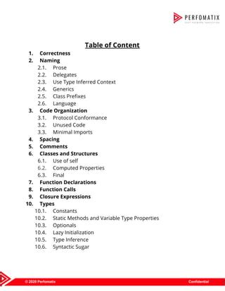 Perfomatix IOS Swift Coding Standards PDF