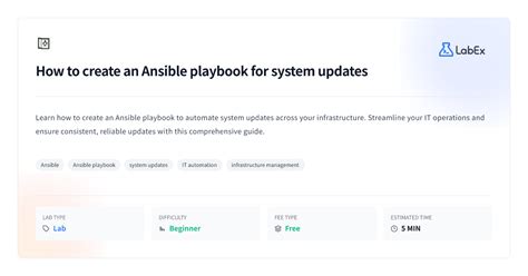 How To Create An Ansible Playbook For System Updates Labex
