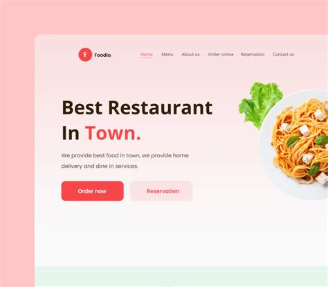 restaurant website template for react web app by dhiwise